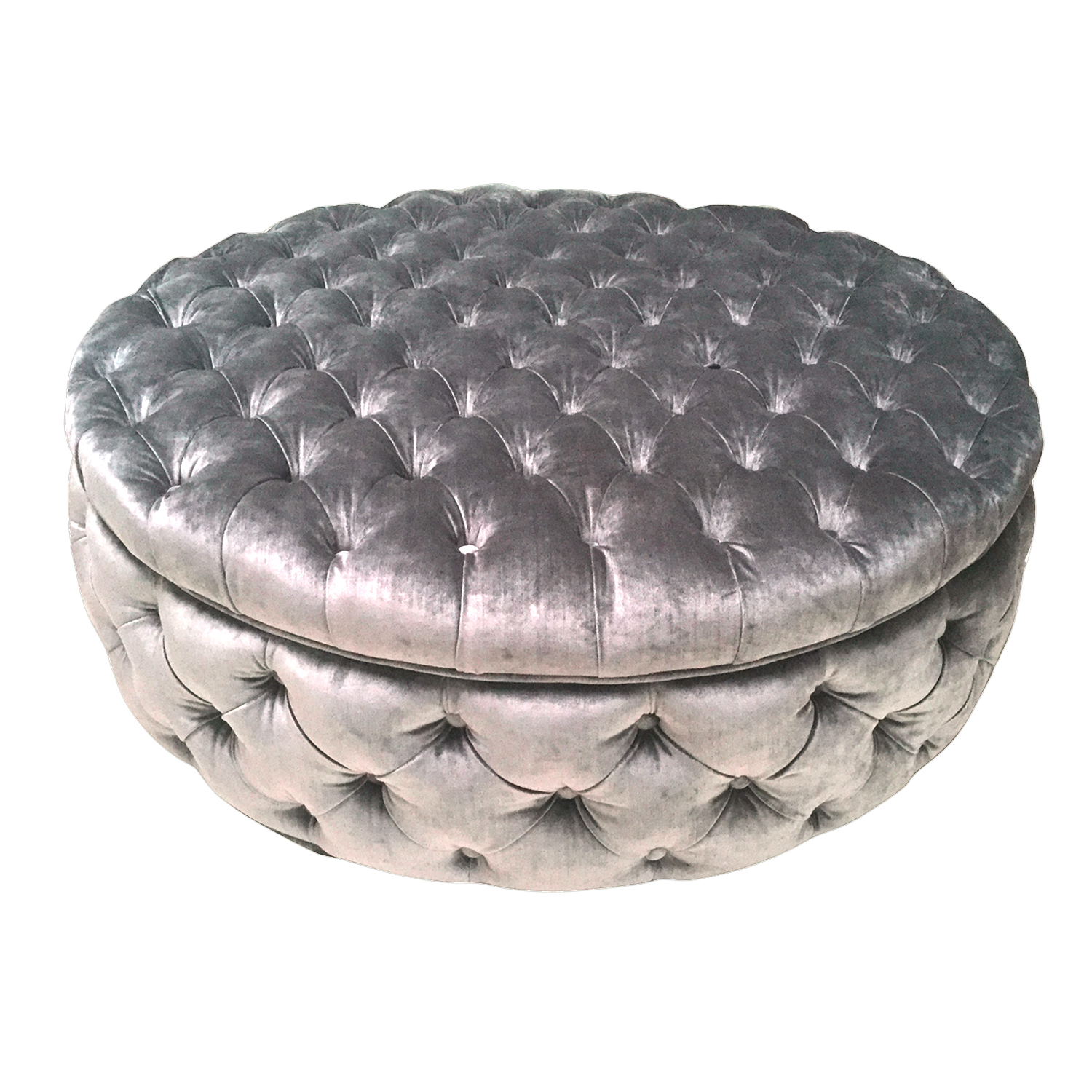 Fabricarte | Ottoman Oxford · Diámetro 1.20 metros · Terciopelo Gris